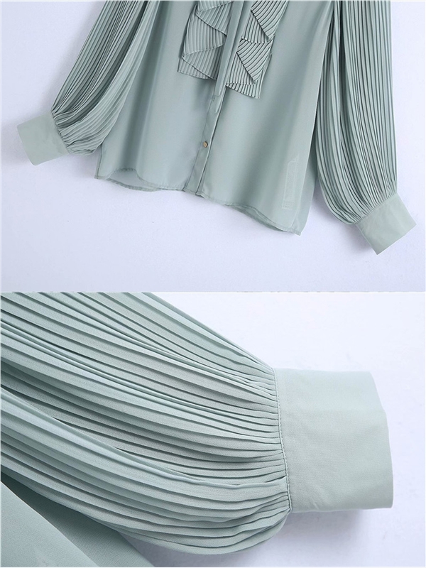 New fashion elegant pleated drape shirt women - hujoin apparel